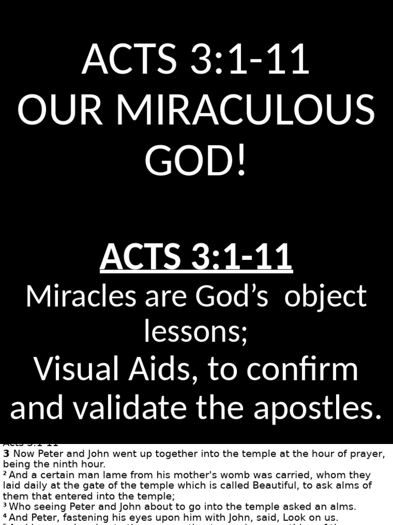 Acts 3 Miraculous God | PDF | Miracle | Saint Peter