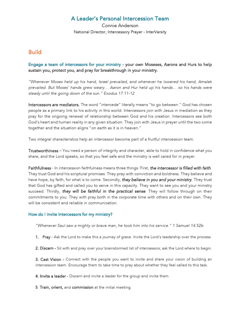 Connie-Anderson_A-Leaders-Personal-Intercession-Team | PDF ...