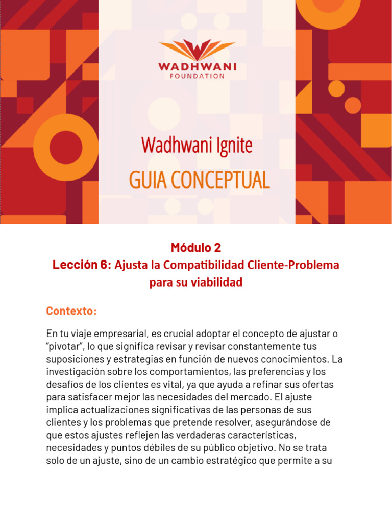 M2 - L6 Ajusta la Compatibilidad Cliente-Problema para su viabilidad | PDF | Marketing