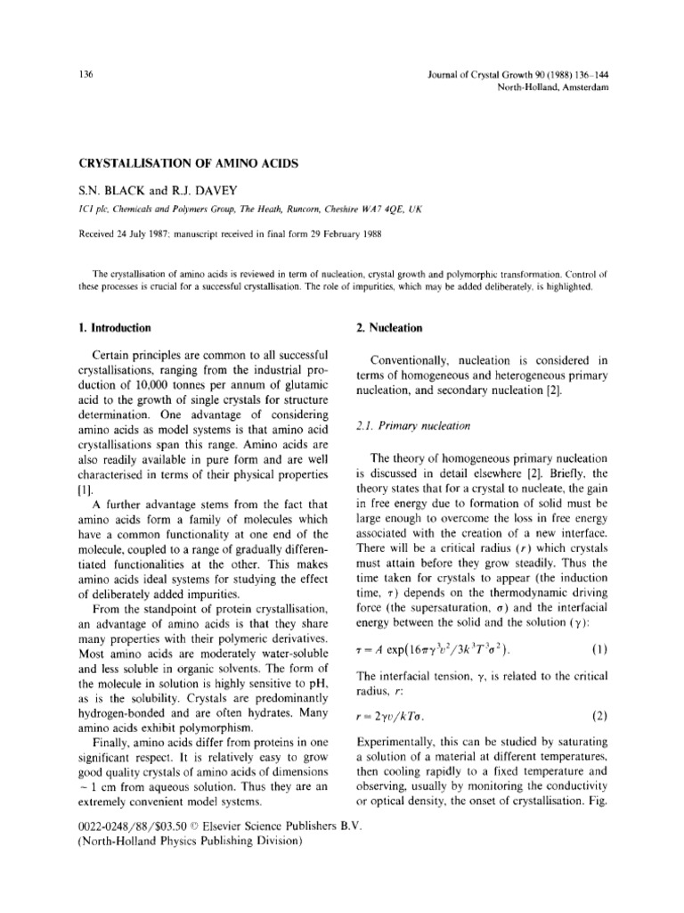 Black 1988 | PDF | Crystallization | Nucleation