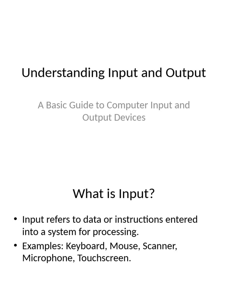 Input and Output Devices Explained | PDF