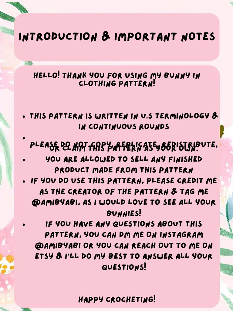 Introduction & Important Notes Introduction & Important Notes | PDF