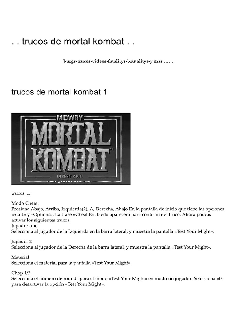 Mortal Kombat | PDF