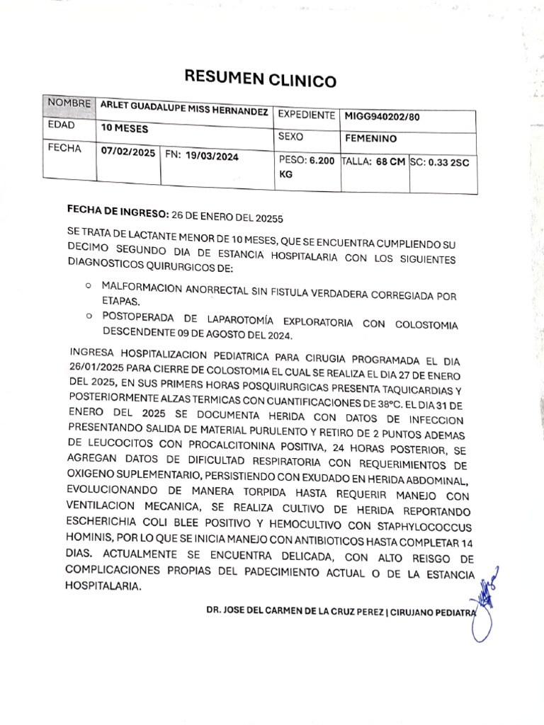 RESUMEN CLINICO _20250207 | PDF