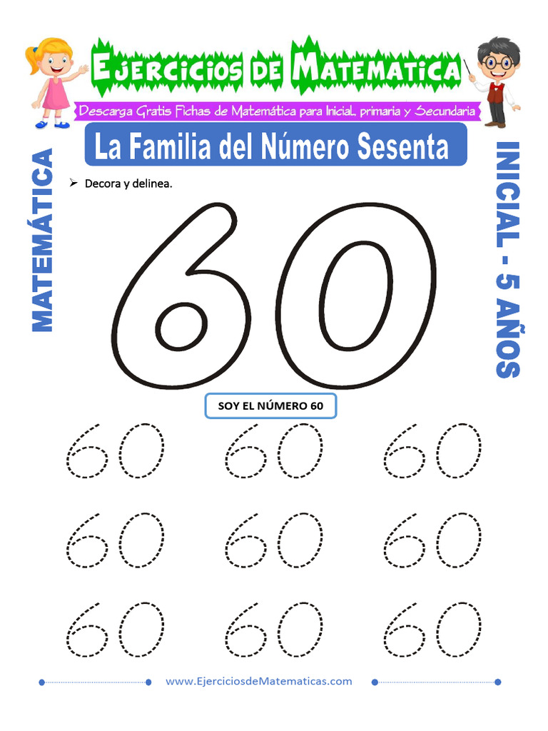 Ejercicios de La Familia Del Número Sesenta para Niños de 5 Años | PDF