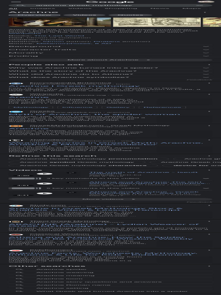 Arachne Greek Mythology - Google Search | PDF | Mythology