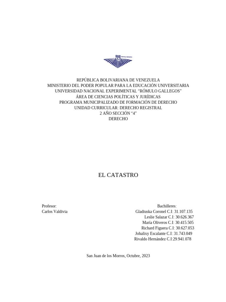 Aspectos Clave del Catastro en Venezuela | PDF