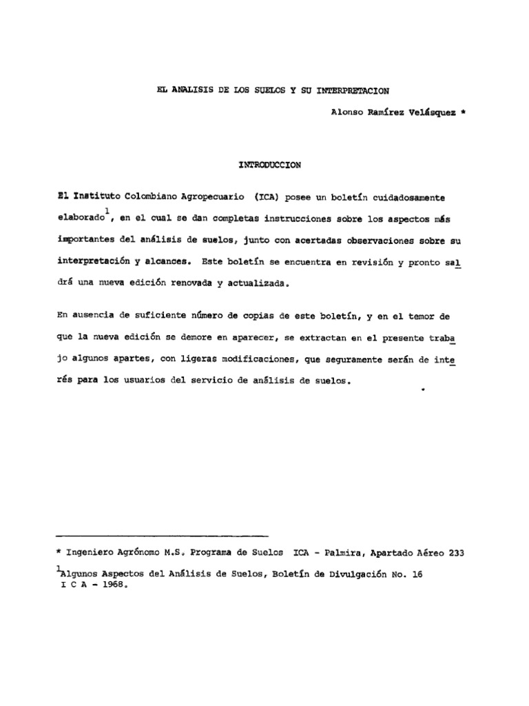Analisis de Suelos y Su Interpretacion | PDF