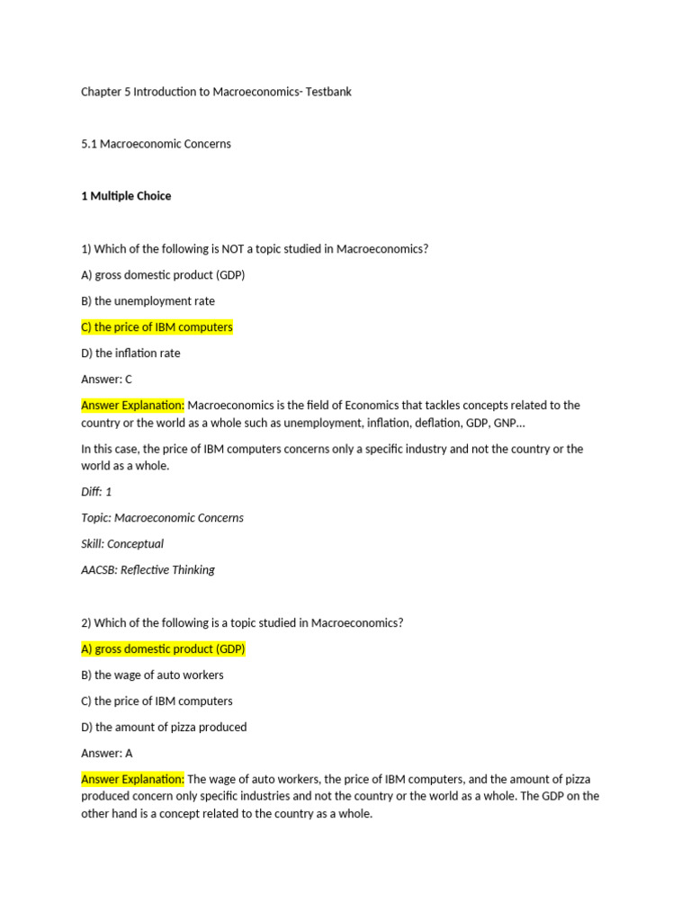 Macroeconomics Testbank Chapter 5 | PDF | Macroeconomics | Economics