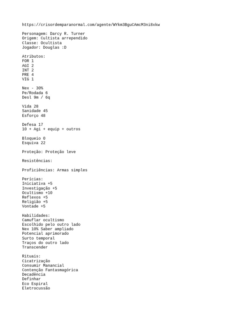 Ficha Arquivo de Personagem SCP Homebrew | PDF | Morte