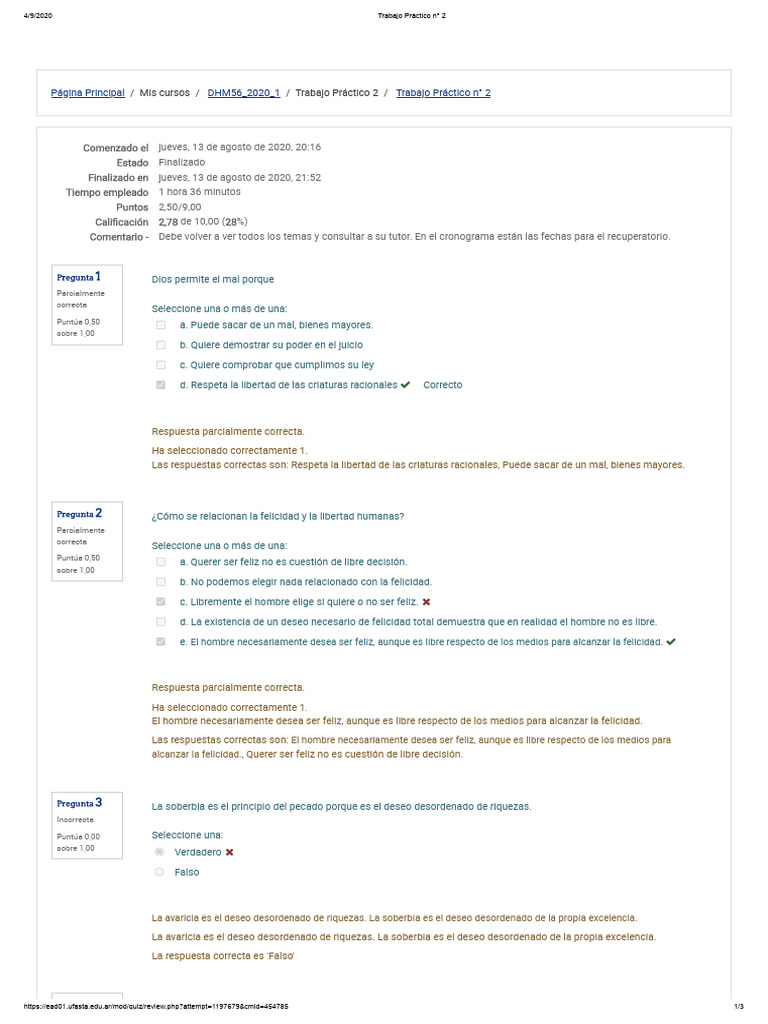 Evaluación Ética y Filosofía 2020 | PDF | Pecado | Mal
