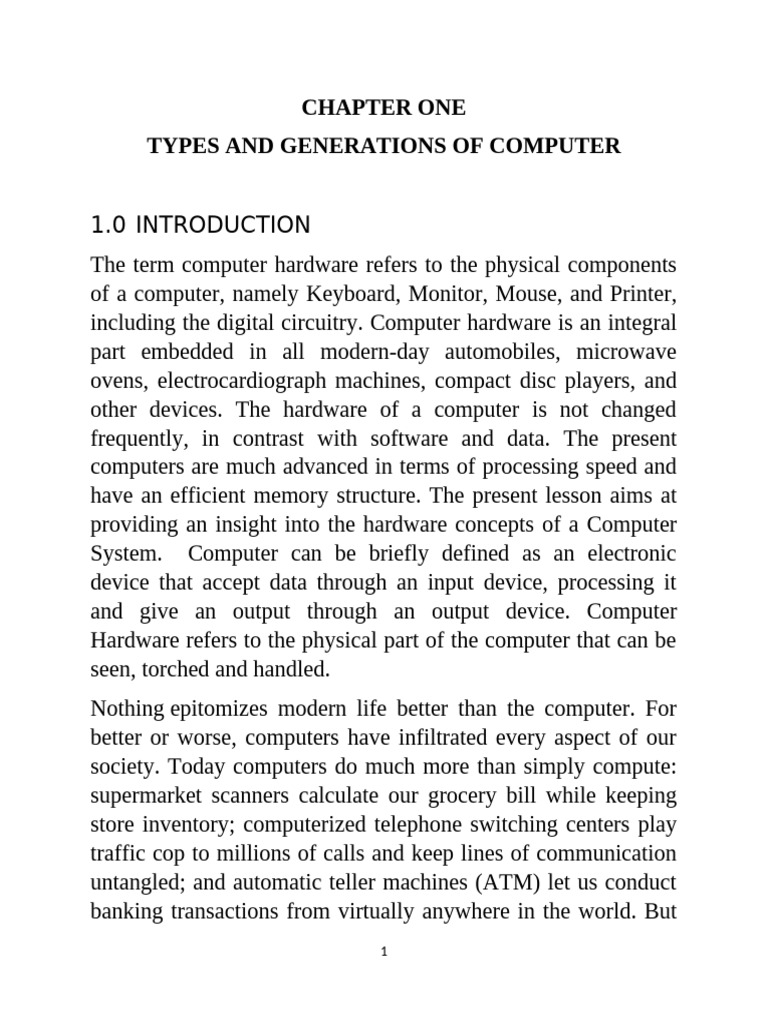 Computer Hardware Generations Explained | PDF | Computer Monitor ...