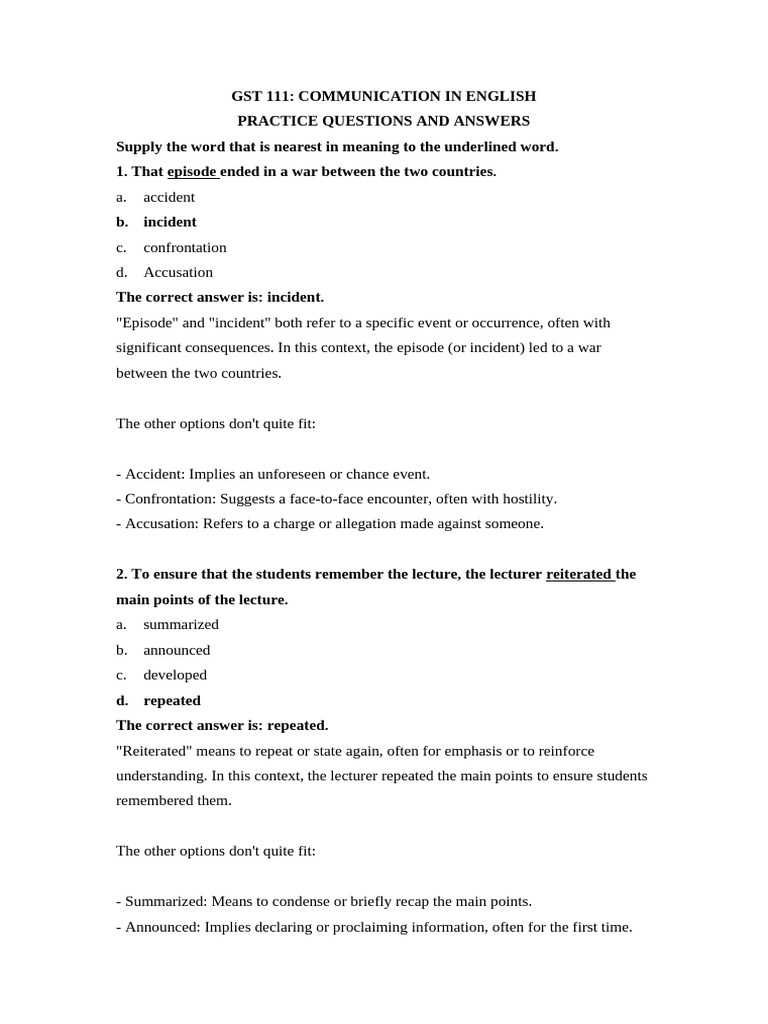 GST 111 Practice Questions and Answers Third Edition | PDF | Adverb | Adjective