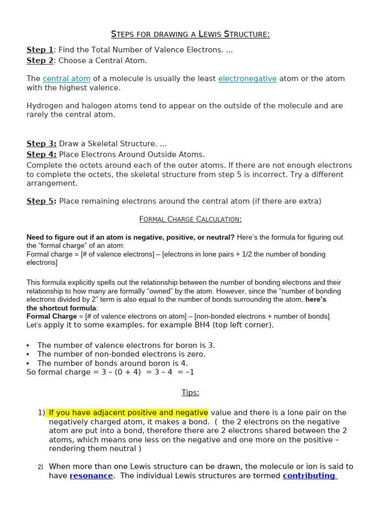 How to Draw Lewis Structures Guide | PDF