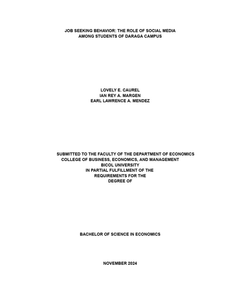 ECON106 - Thesis Proposal Outline - Revised - Caurel, Margen, Mendez ...