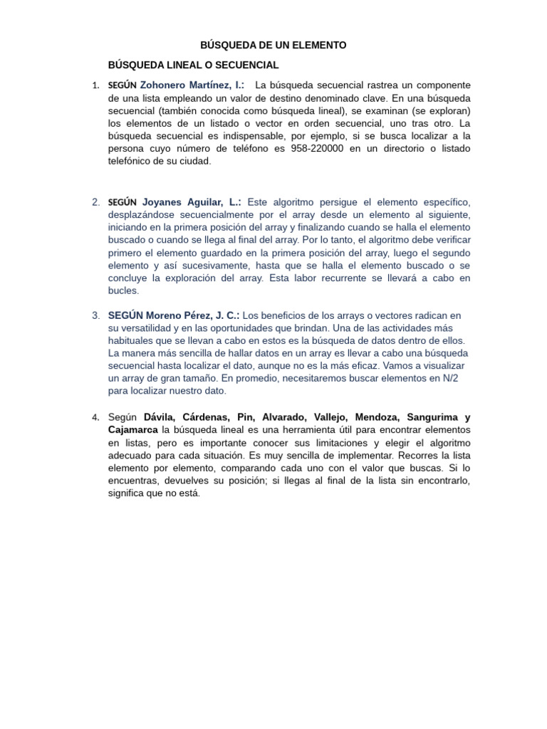 Búsqueda Secuencial y Binaria en Arrays | PDF | Algoritmos | Ciencias ...