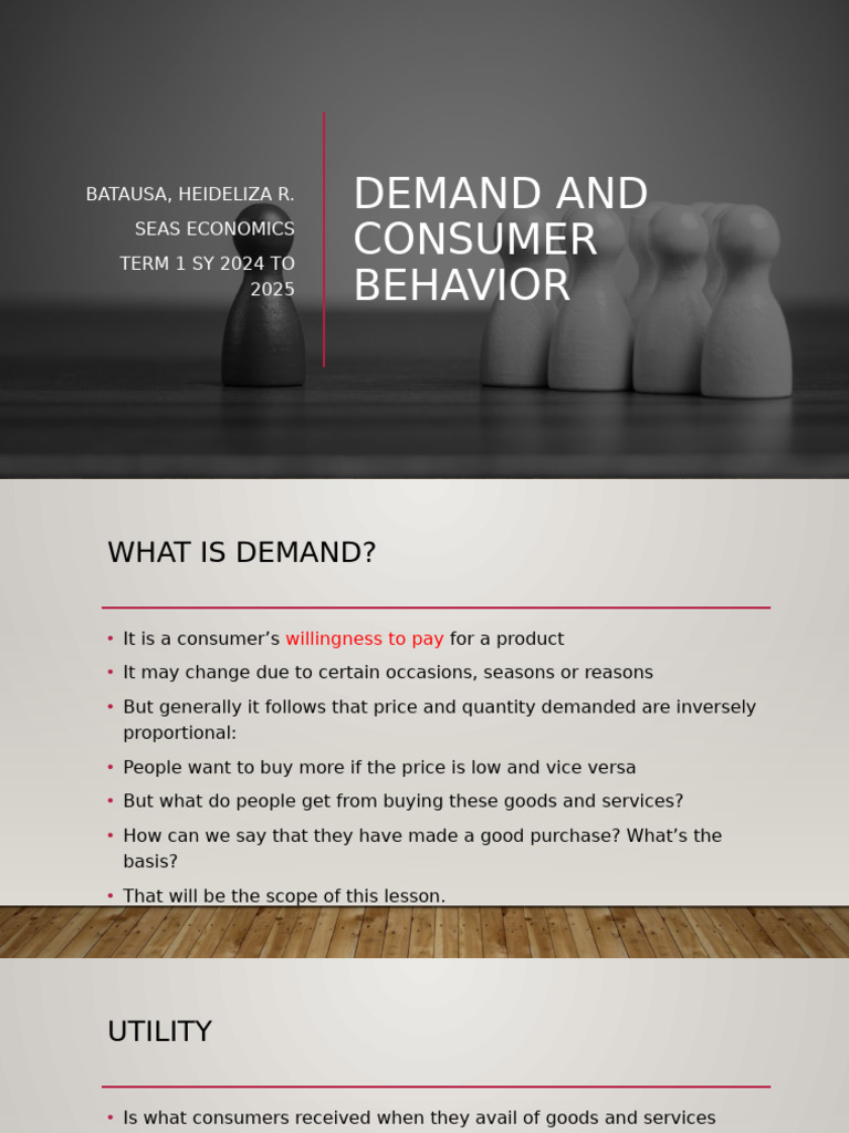 Demand and Consumer Behavior | PDF | Utility | Demand