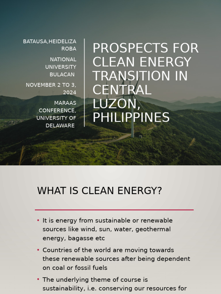 Prospects For Clean Energy Transition-WPS Office | PDF | Renewable ...