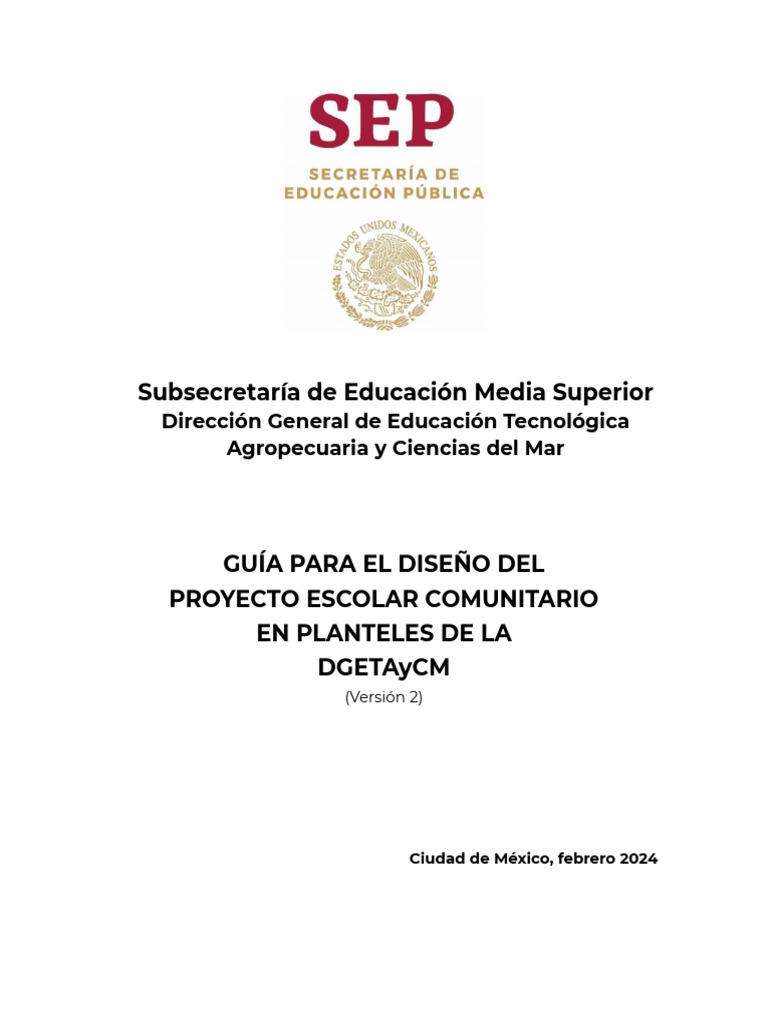 Guía para El Diseño Del Pec en Planteles de La Dgetaycm Version 2 | PDF | Residuos | Plan de ...