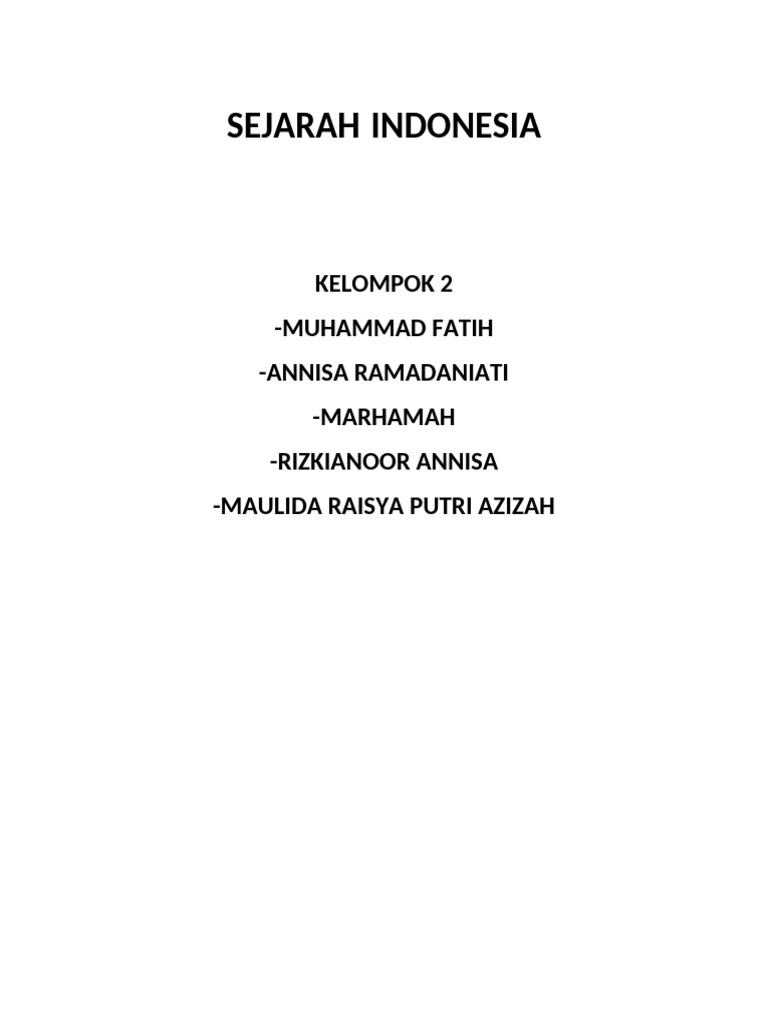 KELOMPOK 2 Sej Indo | PDF