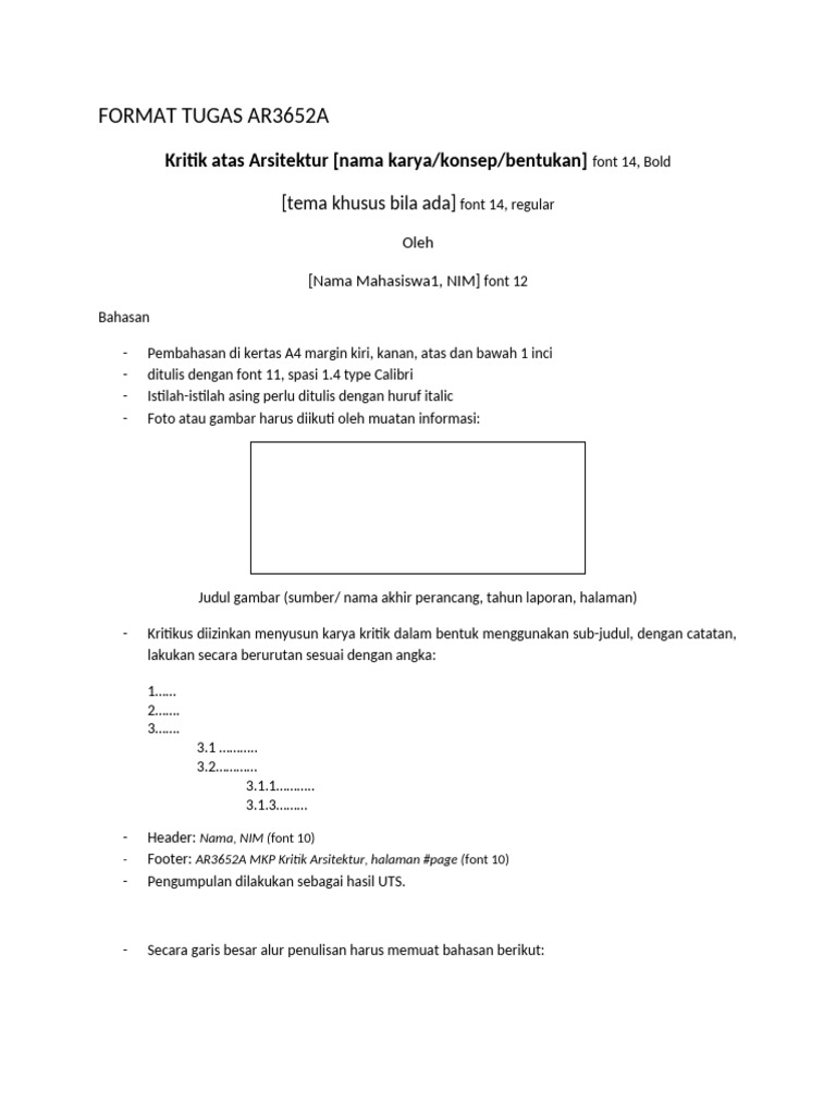 FORMAT TUGAS AR3652A 2022 | PDF