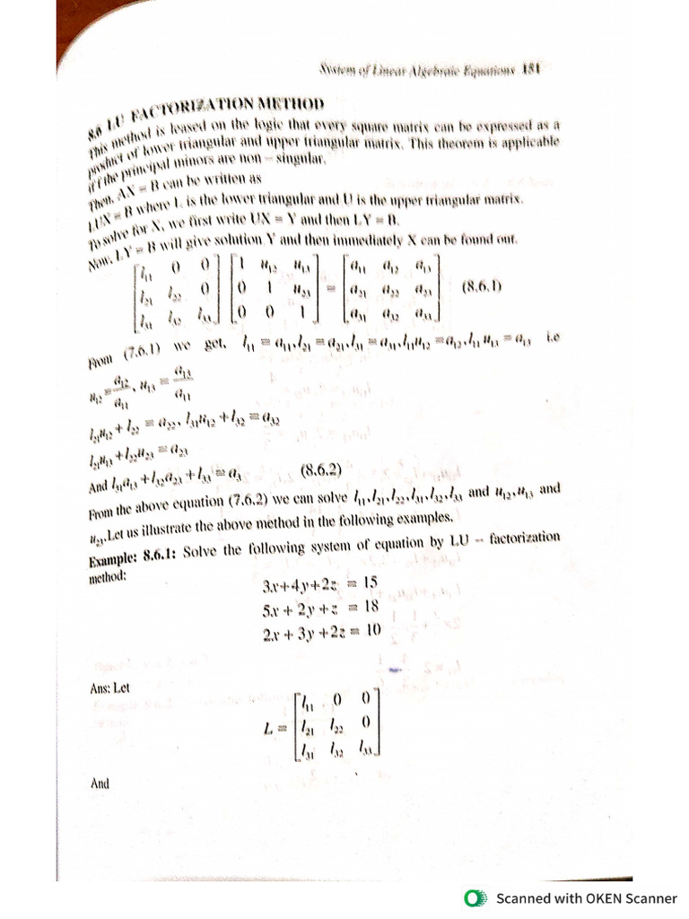 LU Decomposition | PDF