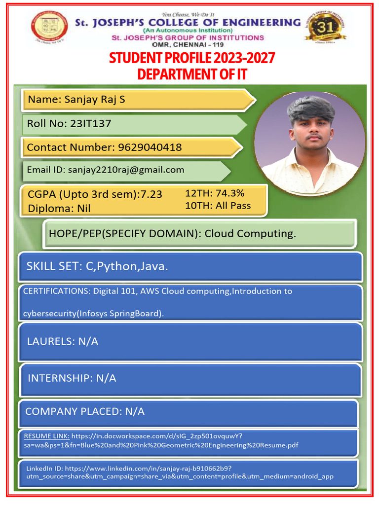 One Page Student Template - Second Year - PDF - 20250106 - 154942 ...