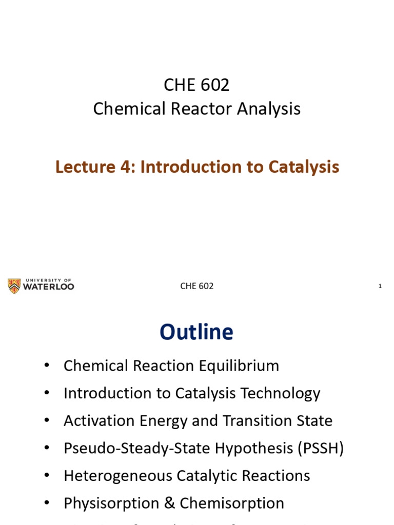 CHE 602-L4 - Introduction To Catalysis | PDF | Catalysis | Adsorption