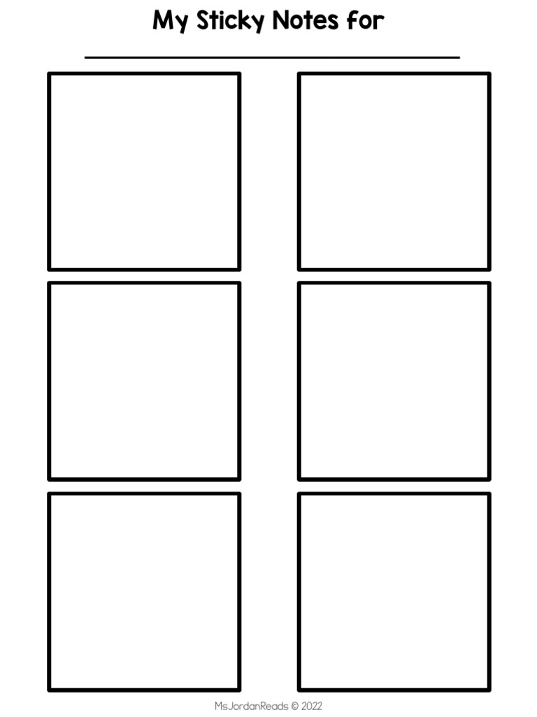 StickyNoteGrid MsJordanReads | PDF