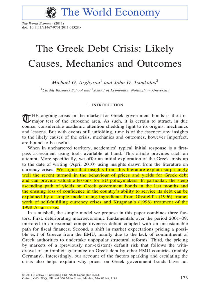 Greek Debt Crisis: Causes and Effects | PDF | Greek Government Debt ...