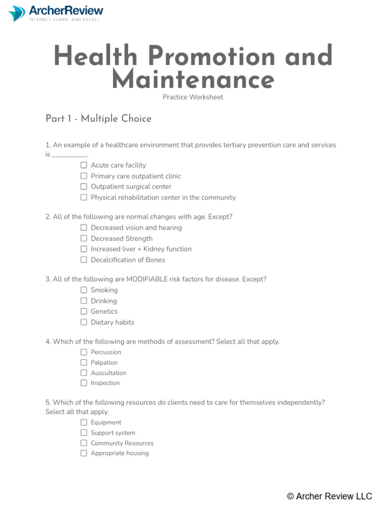 WORKSHEET | PDF | Preventive Healthcare | Cancer