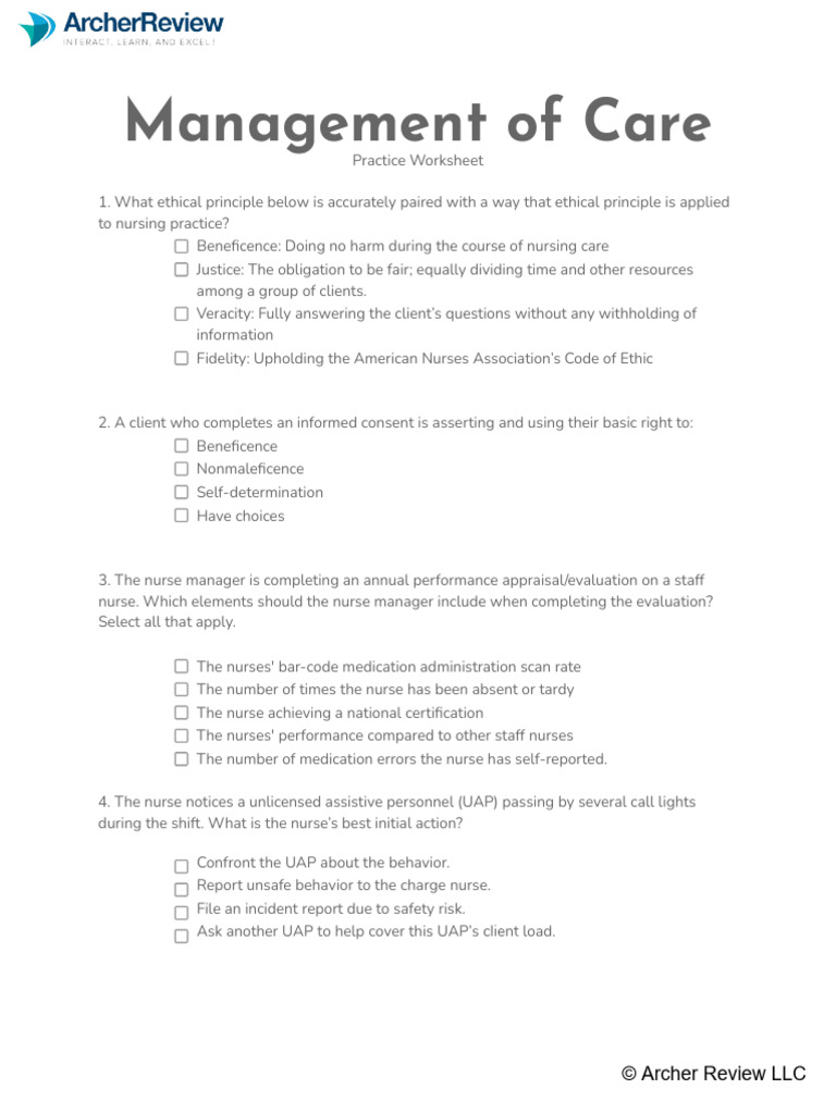 MANAGEMENT WORKSHEET | PDF | Informed Consent | Nursing