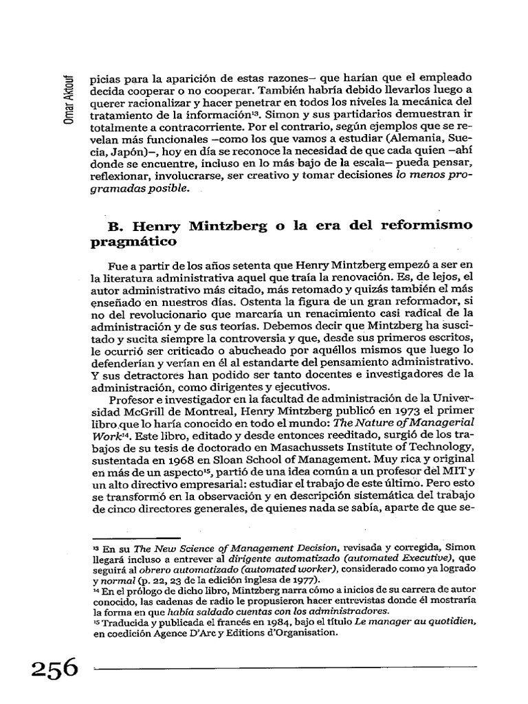 Aktouf, O. (2009) - Capítulo 7B - Henry Mintzberg o La Era Del ...