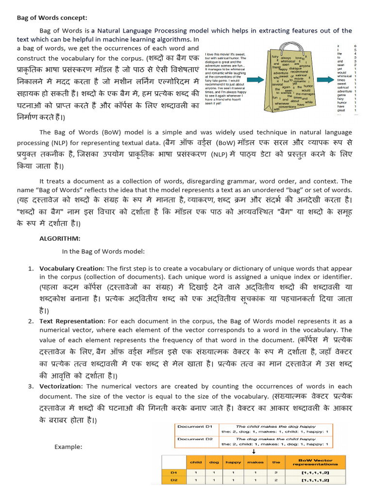Bag of Words Concept | PDF