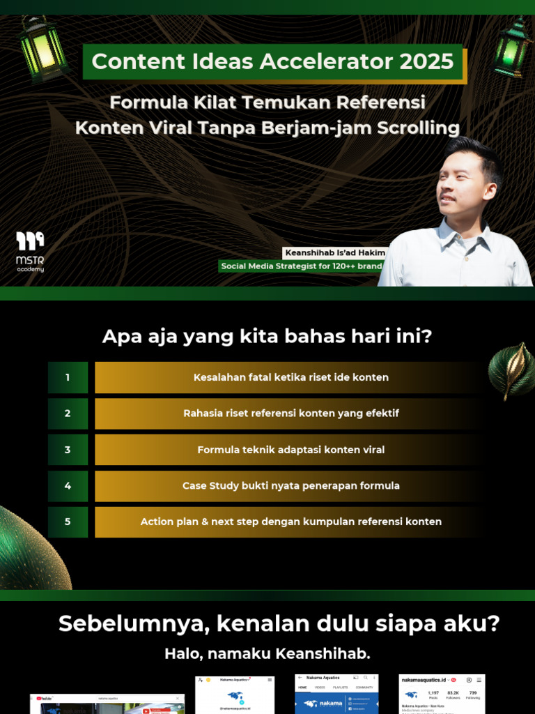 Materi Webinar Content Ideas Accelerator 2025 Formula Kilat Temukan Referensi Konten Viral Tanpa ...