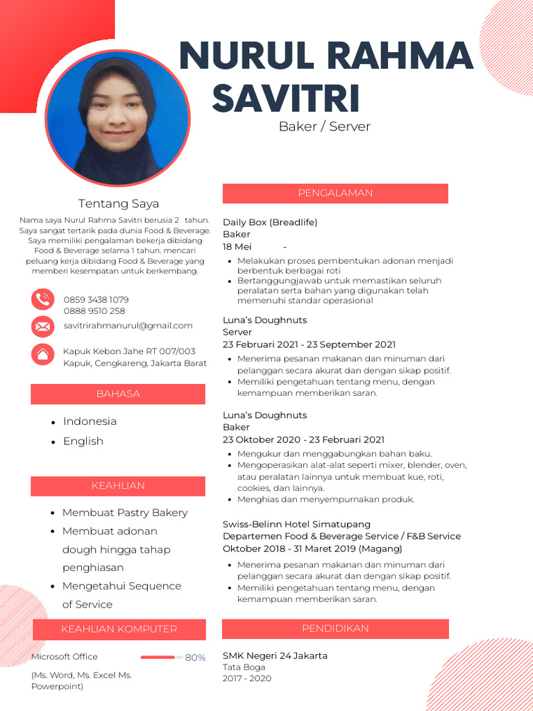 CV Nurul Rahma Savitri Terbaru - Compressed - Compressed | PDF