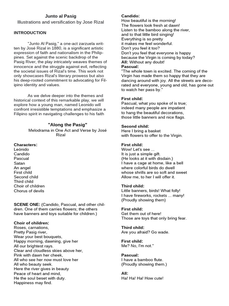Junto al Pasig: Rizal's Melodrama | PDF | Satan | Mary, Mother Of Jesus