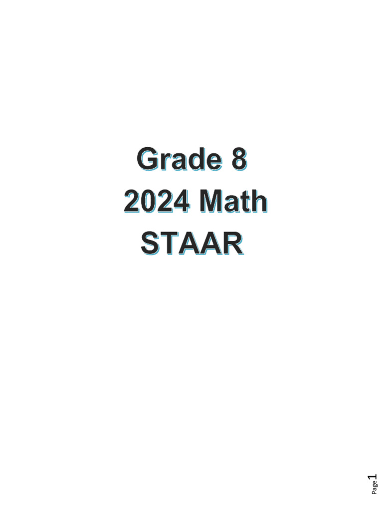 Grade 8 2024 Math STAAR | PDF | Mathematics | Elementary Mathematics