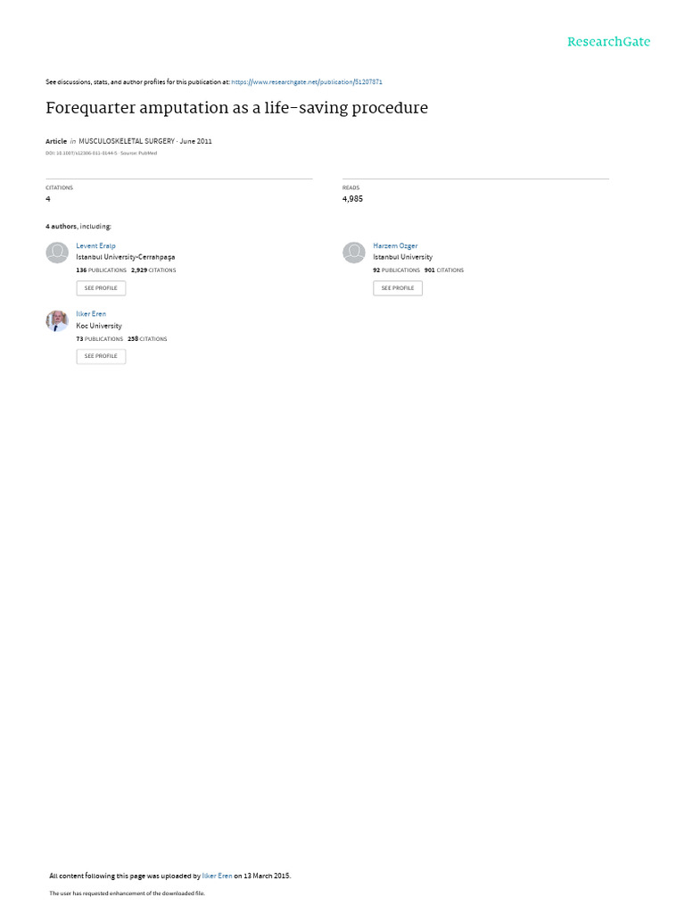 Forequarteramputationasalife Savingprocedure | PDF | Surgery | Shoulder