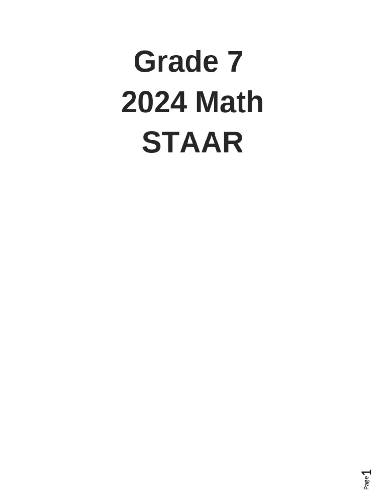 2024 7th Grade Math STAAR Overview | PDF