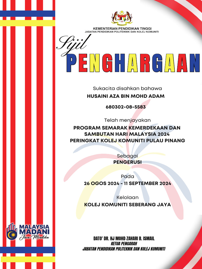 (Bulk 1) Sijil Ajk Program Semarak Kksj_jk | PDF