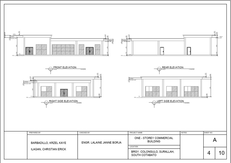 Front Elevation Rear Elevation | PDF