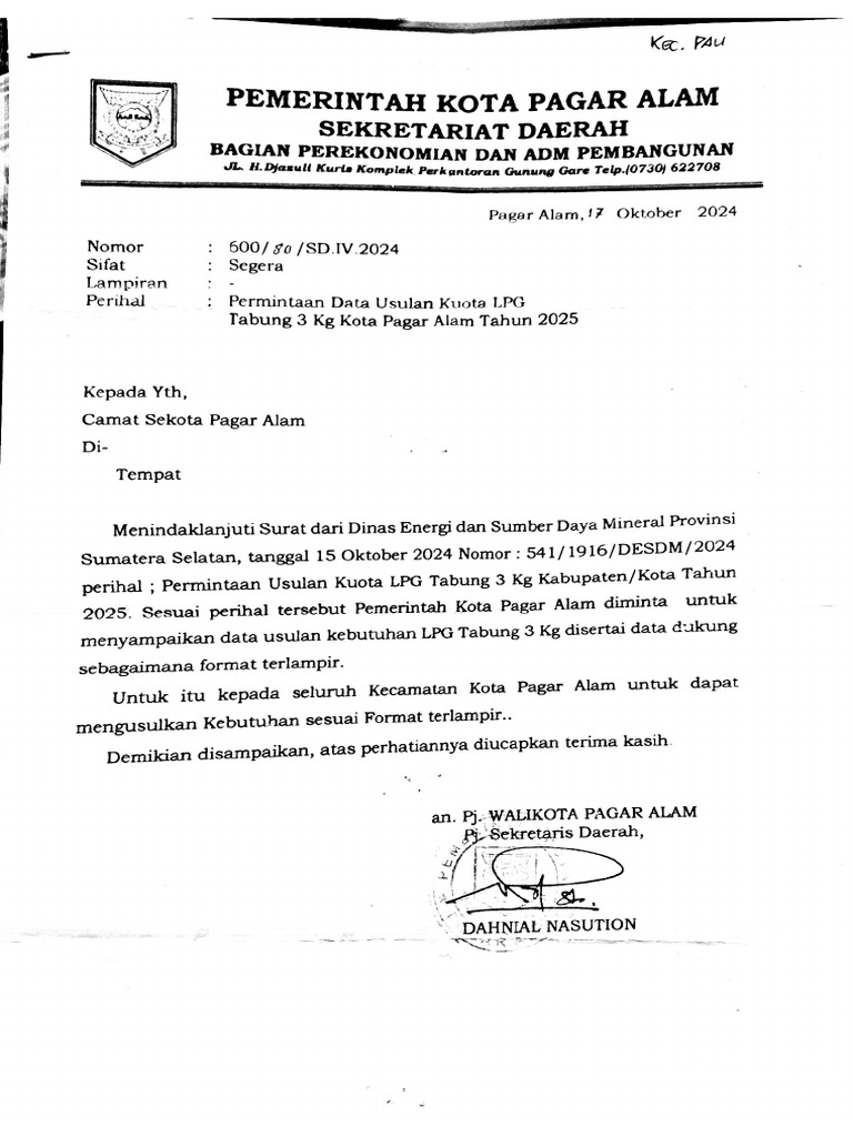 Permintaan Data Usulan | PDF