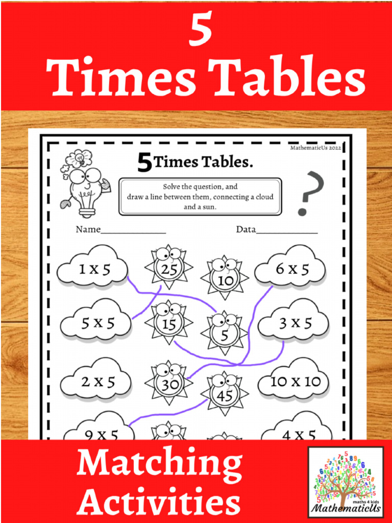 5 Times Tabls Matching Activities - 2 | PDF