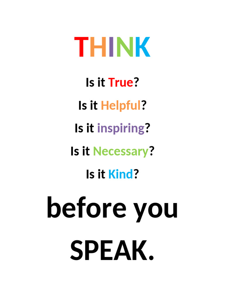 THINK Before You Speak | PDF
