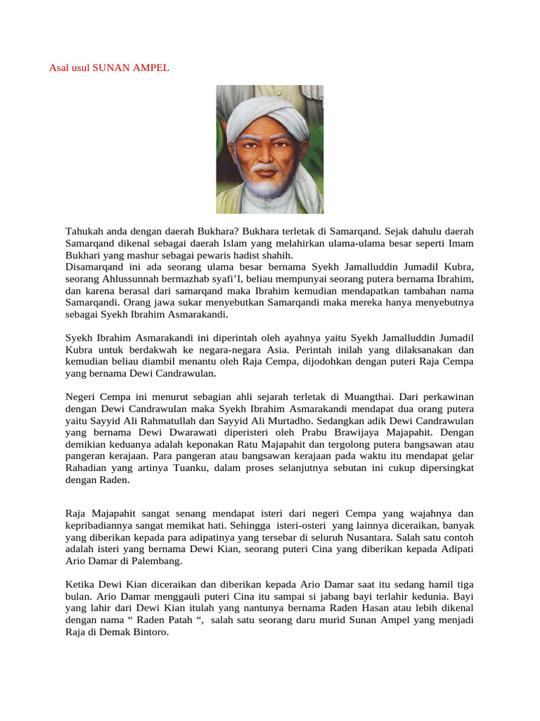 Asal Usul SUNAN AMPEL | PDF