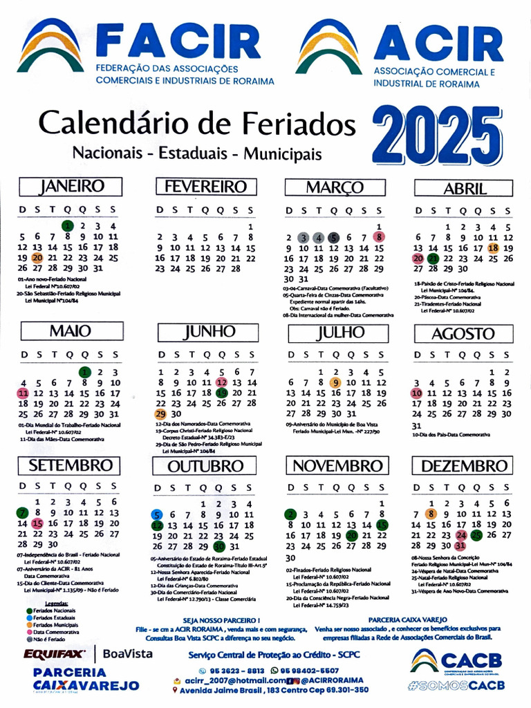 Calendário de Feriados 2025 | PDF