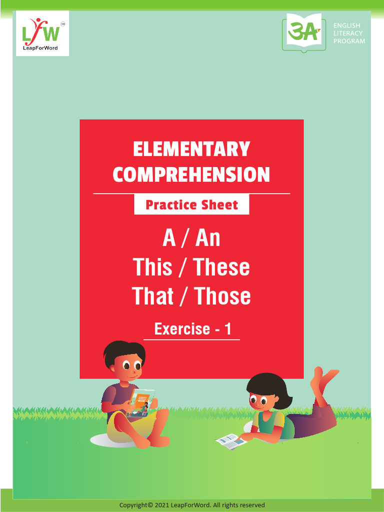 A, An, This, These, That, Those - Exercise - 1 | PDF