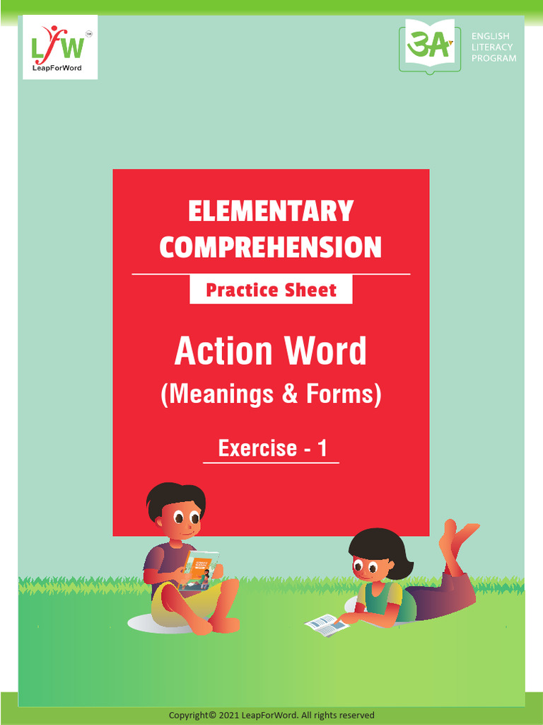 Action Word (Meaning & Forms) - Exercise - 1 | PDF