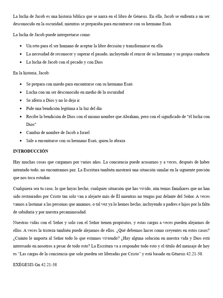 Las Luchas de Jacob | PDF | Jacob | Pecado